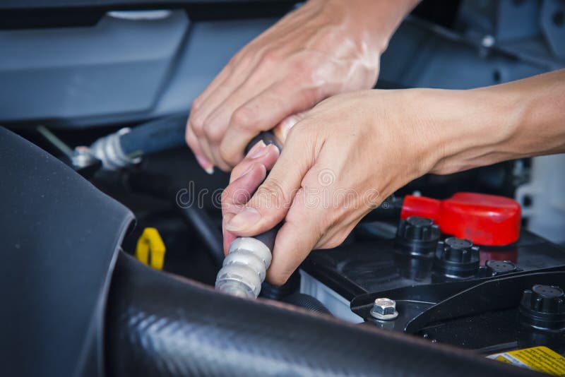 Check the car engine. stock image. Image of business - 78459247