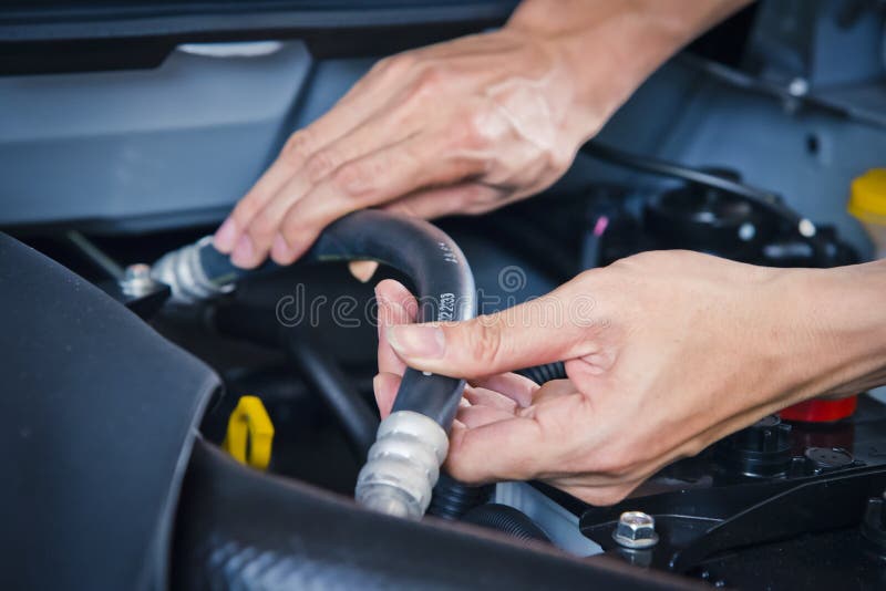 Check the car engine. stock image. Image of coveralls - 78459347