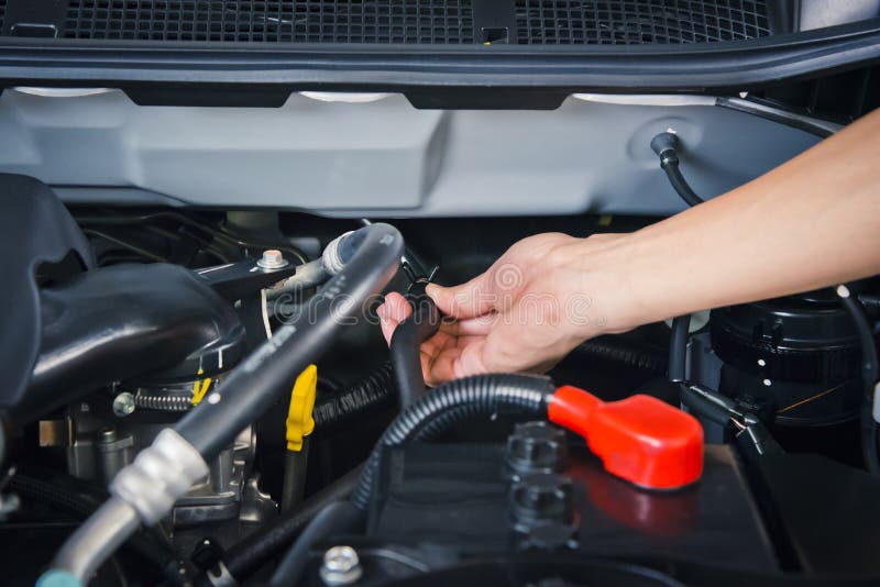 Check the car engine. stock image. Image of automotive - 78460165