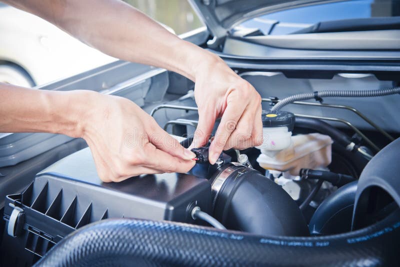 Check the car engine. stock image. Image of care, lubricant - 78461083