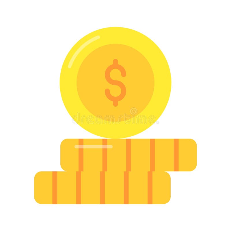 Check this Carefully Designed Icon of Money, Dollar Coin Stack Vector ...