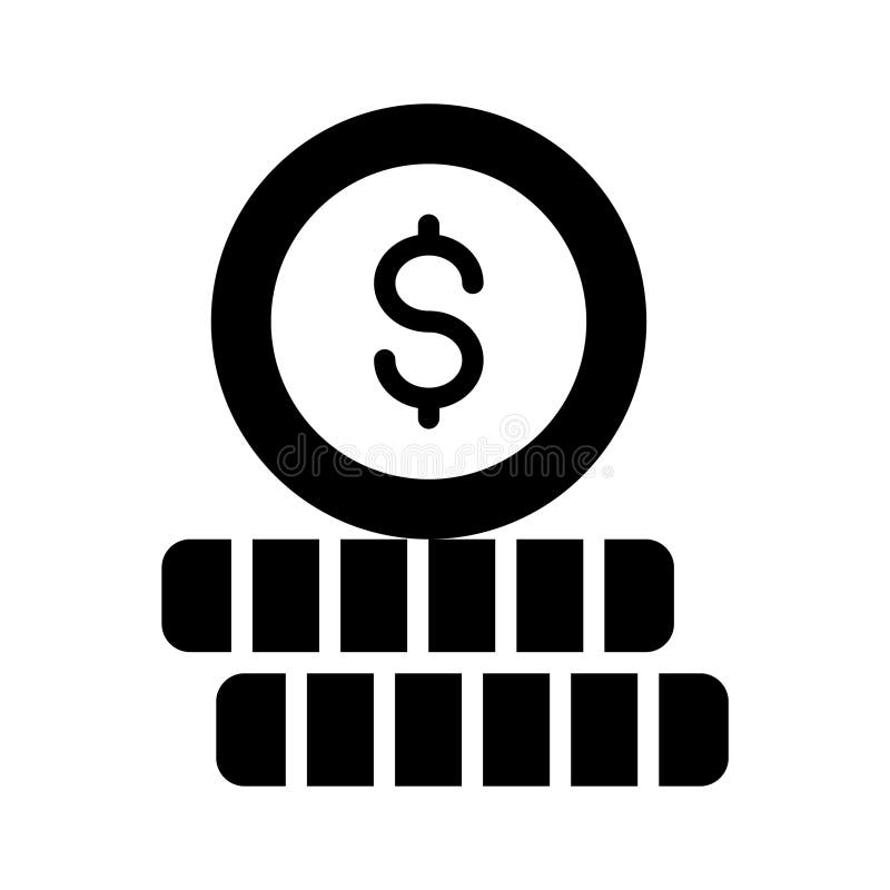 Check this Carefully Designed Icon of Money, Dollar Coin Stack Vector Stock Vector ...
