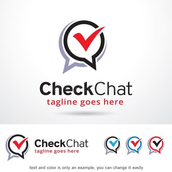 Check Chat Logo Design Template Stock Illustration - Illustration of ...