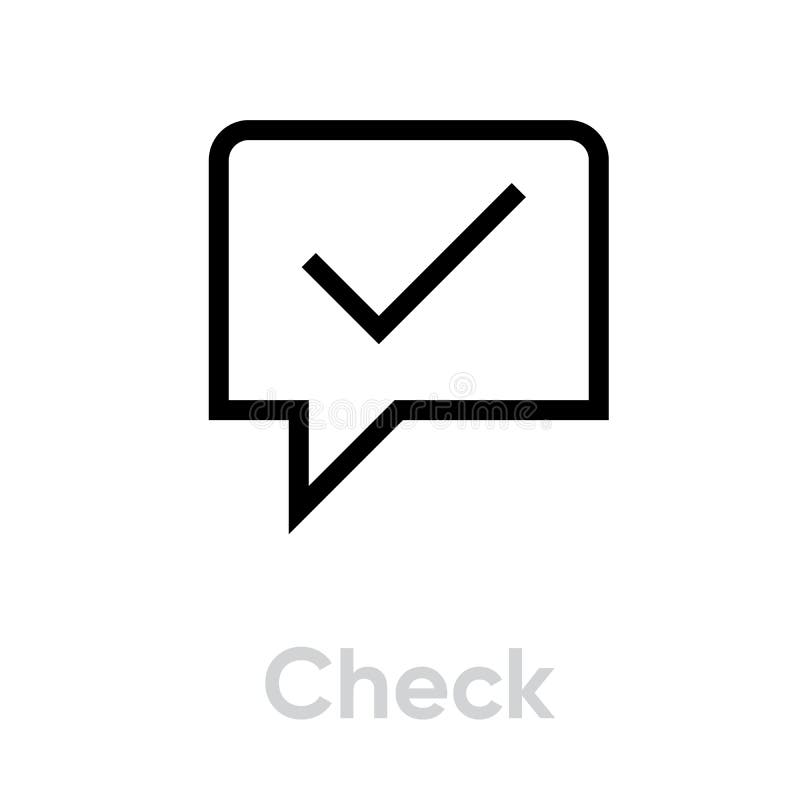 Check Message Social Icon. Editable Line Vector Stock Vector ...