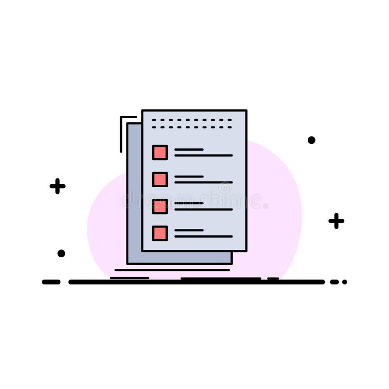 Check, Checklist, List, Task, To Do Flat Color Icon Vector Stock Vector ...