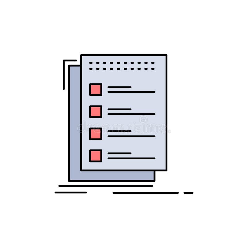 Check, Checklist, List, Task, To Do Flat Color Icon Vector Stock Vector ...