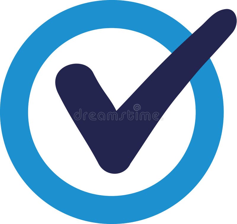 Check Mark Icon. Vector Checkmark Button with Circle Stock Vector ...