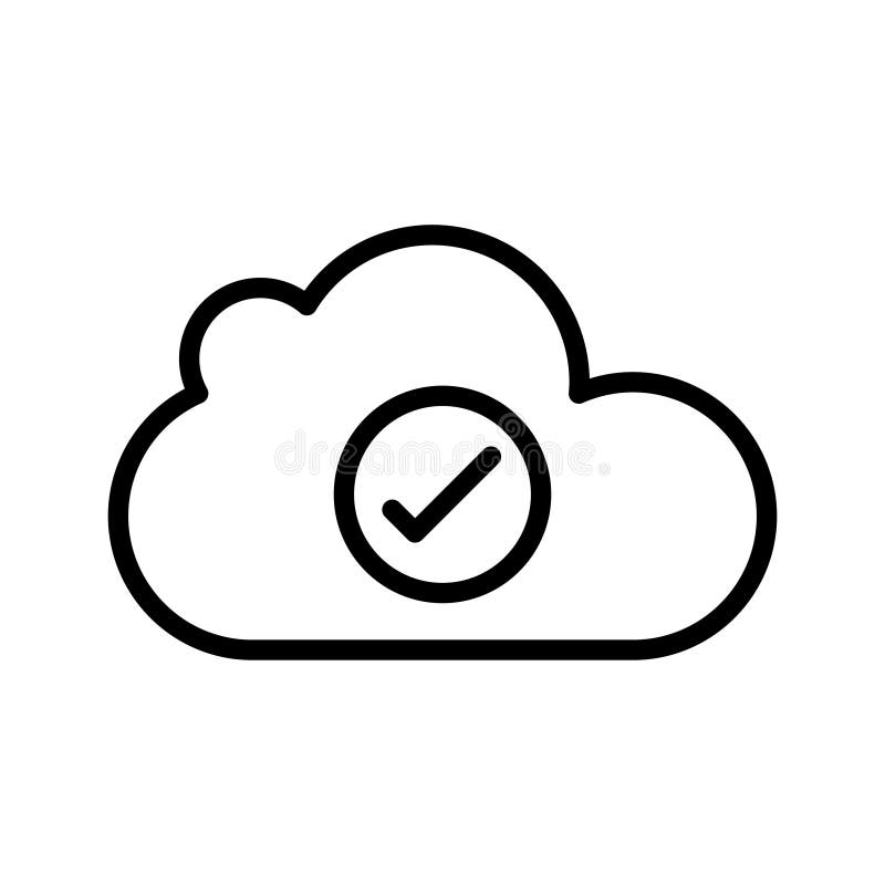 Check Cloud Thin Line Vector Icon Stock Illustration - Illustration of ...