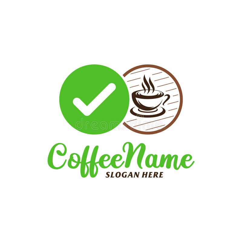 Check Coffee Logo Design Template. Coffee Check Logo Concept Vector ...