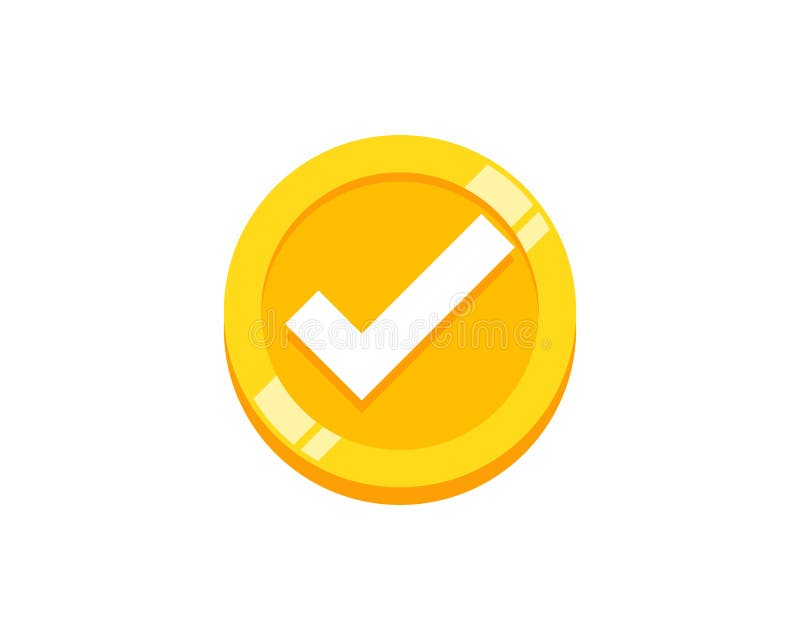 Check Coin Logo Icon Design Stock Vector - Illustration of checkmark ...
