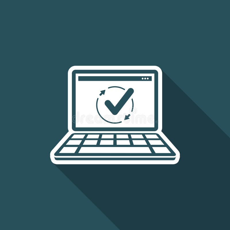 Computer Updates - Vector Flat Minimal Icon Stock Vector - Illustration ...