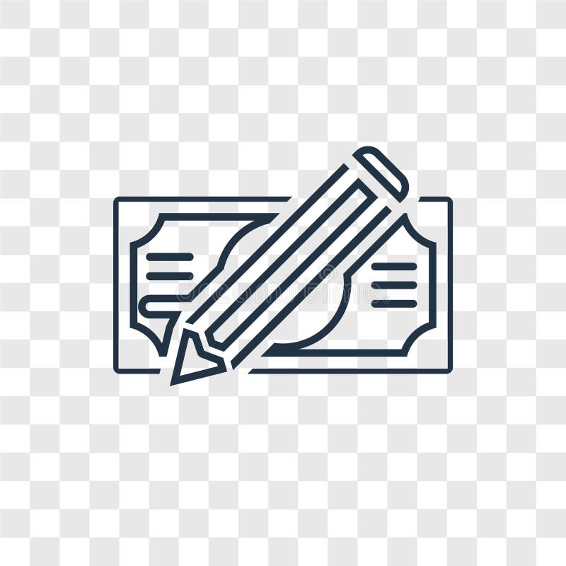 Check Concept Vector Linear Icon Isolated on Transparent Background ...