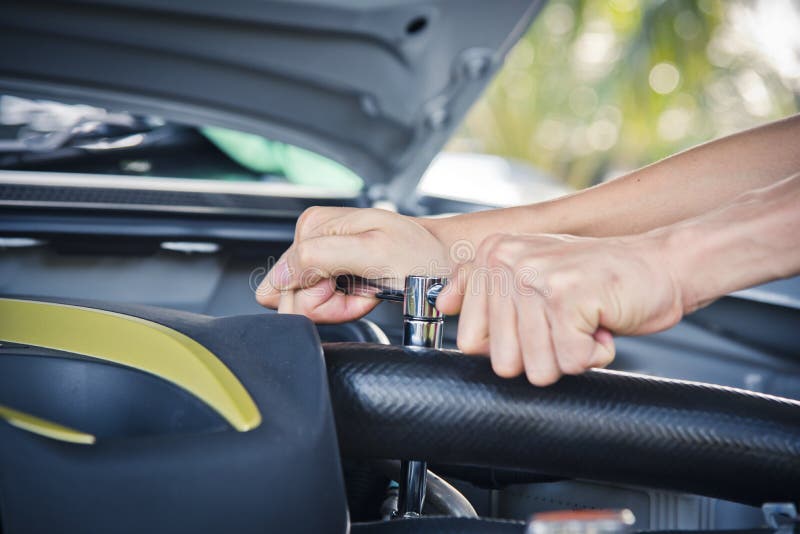 Check the Condition of the Car Engine Stock Image - Image of fixing ...