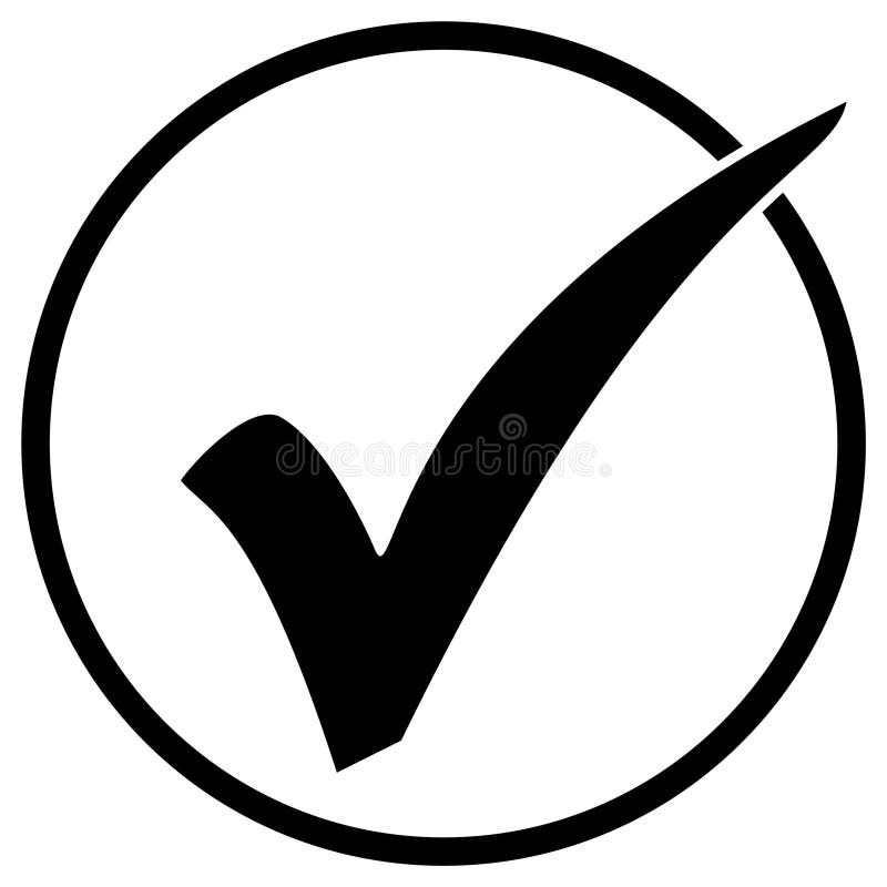 Check or Confirm - Black Circle with Tick Stock Illustration - Illustration of check, agreement ...