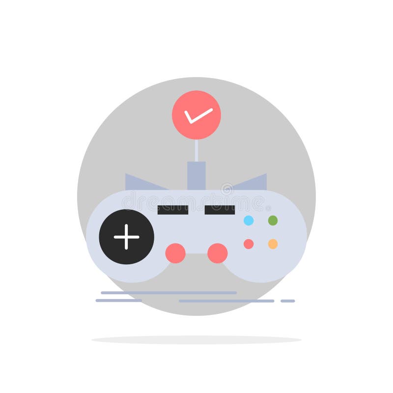 Check, Controller, Game, Gamepad, Gaming Flat Color Icon Vector Stock ...