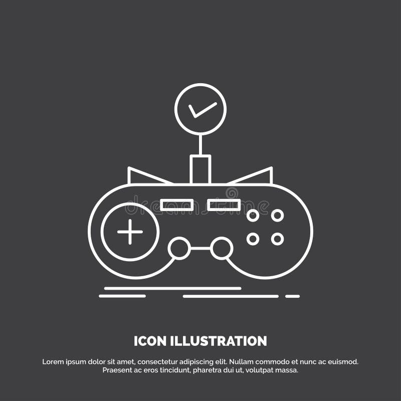 Check Controller Game Gamepad Gaming Icon Line Vector Symbol For Ui And Ux Website Or