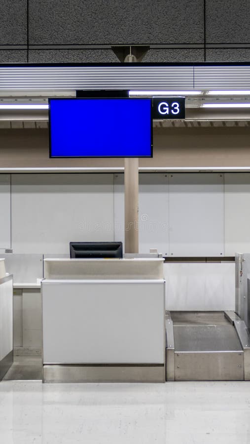 Check in Counter at Airport Stock Photo - Image of registration, white ...