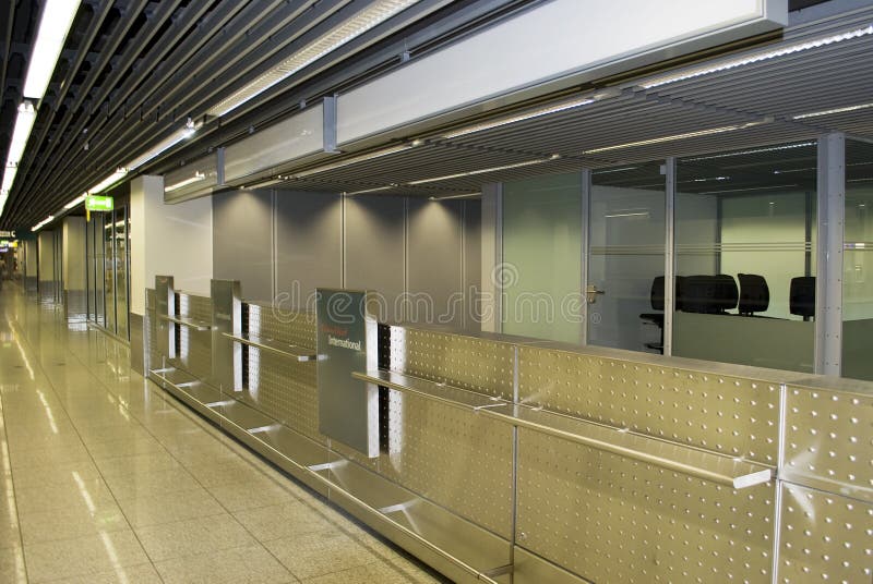 Check-in Counters in the Airport. Stock Image - Image of last, holiday ...