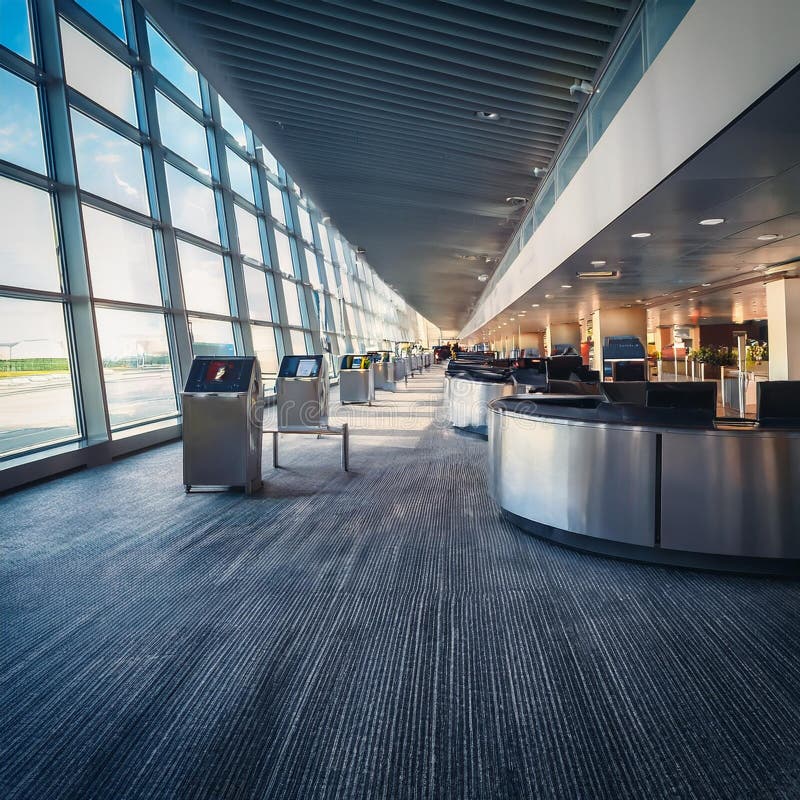 Check-in Counters at the Airport, AI Generated Stock Illustration ...