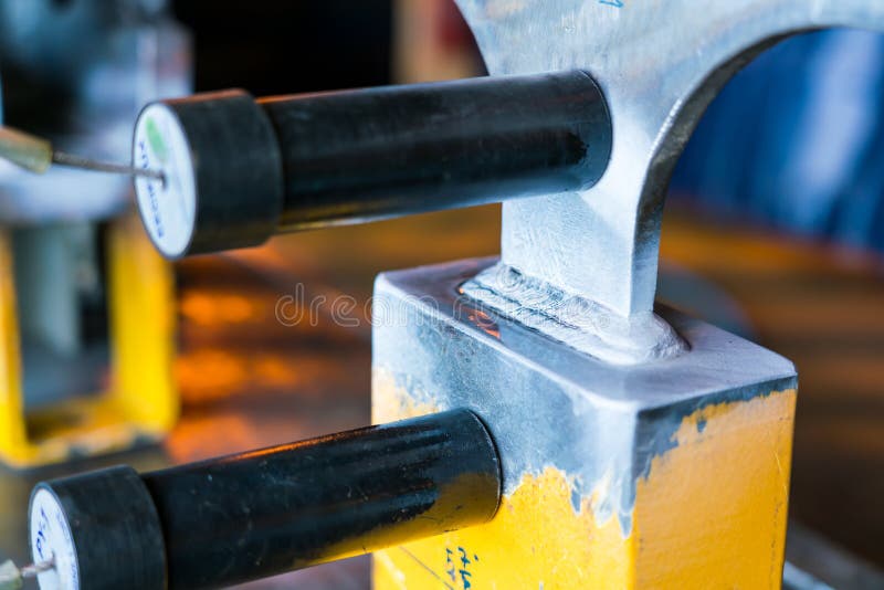 Check for Cracks in Weld Support by Permanent Magnet. Stock Photo ...