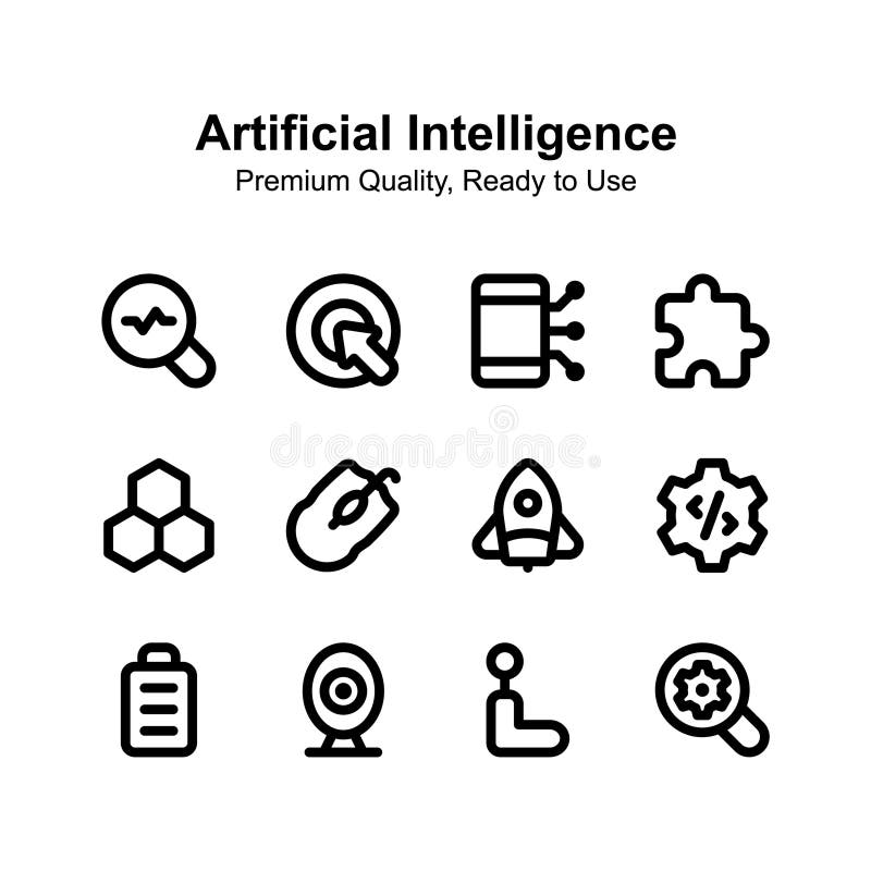 Check this Creative Icons Set of Artificial Intelligence in Modern ...