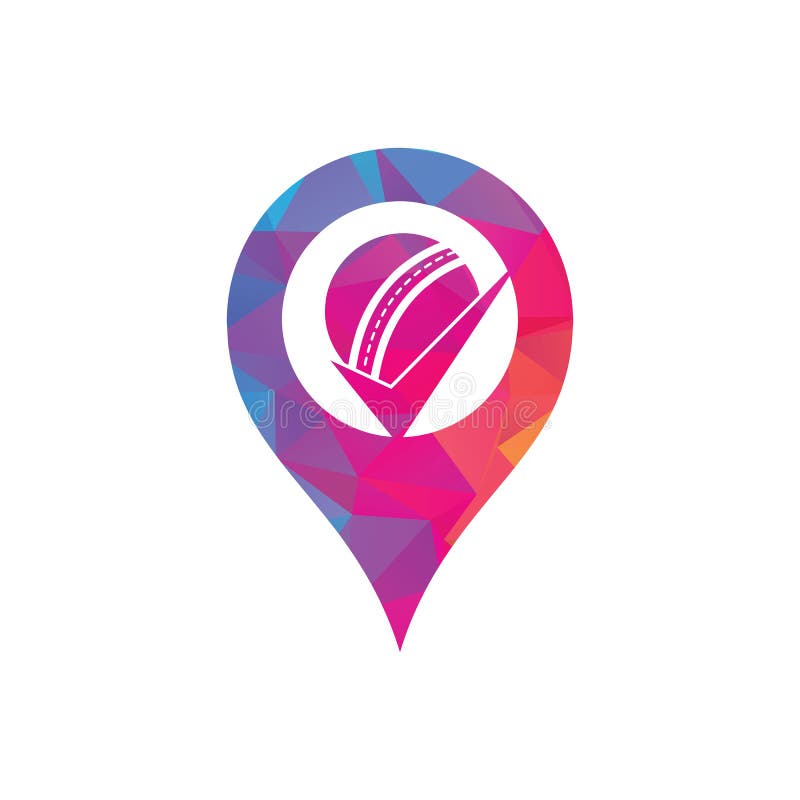 Check Cricket Map Pin Shape Concept Vector Logo Stock Vector ...