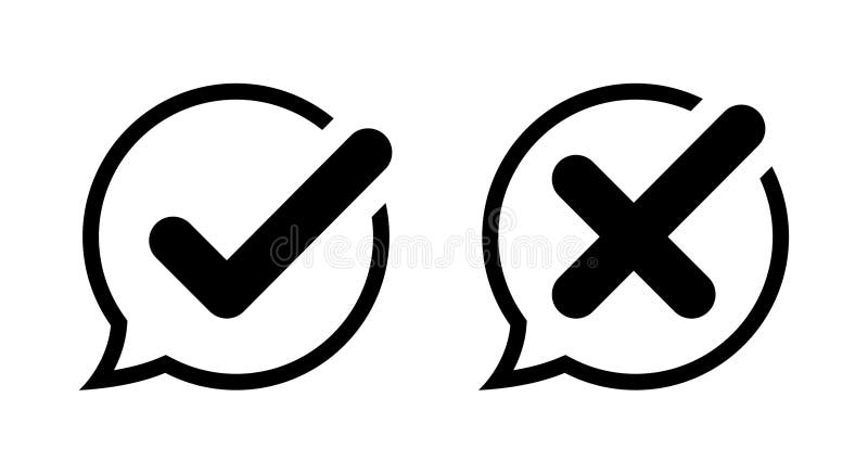 Approve and Reject Check Marks. Isolated Stock Vector - Illustration of ...