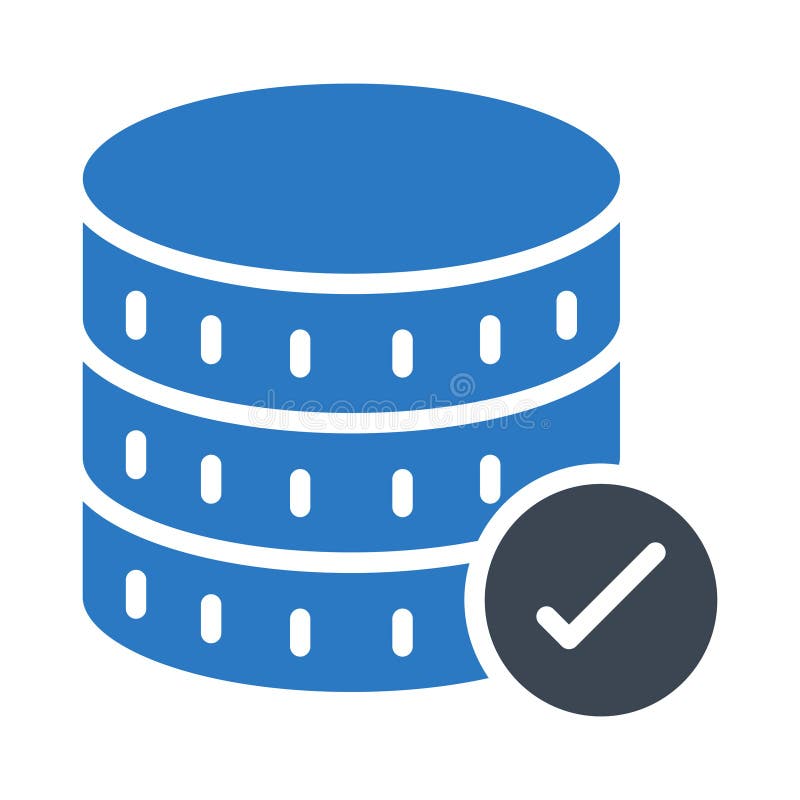 Check Database Glyph Color Flat Vector Icon Stock Vector - Illustration ...