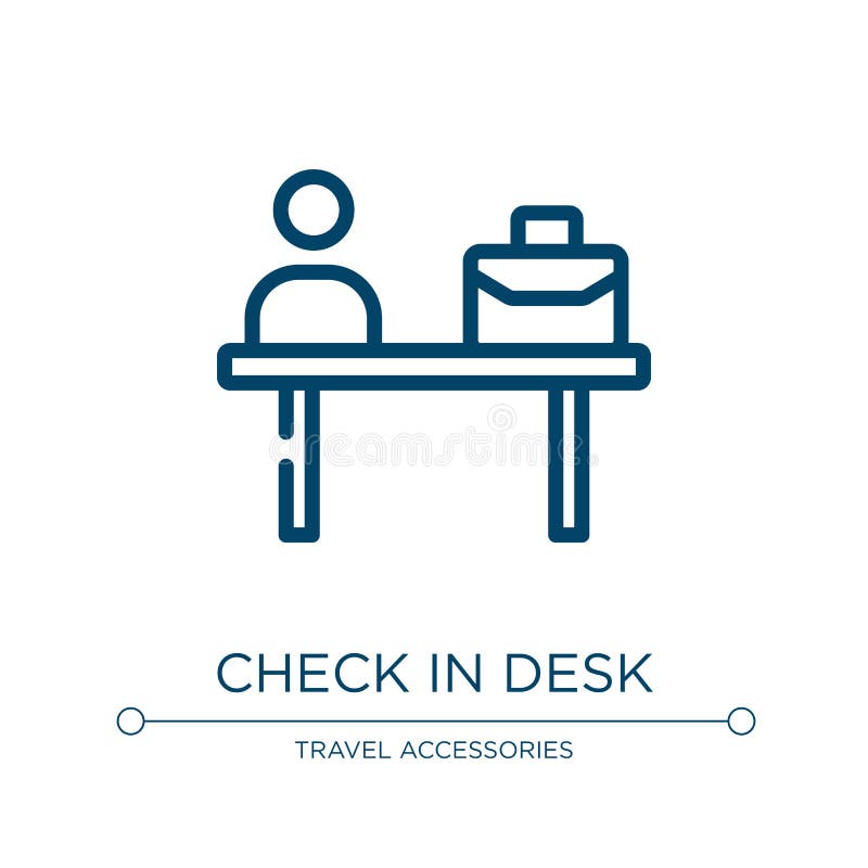 Check in Desk Icon. Linear Vector Illustration from Airport Collection ...