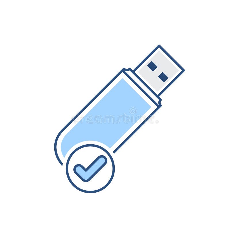 Check Disk Drive Flash Storage Usb Icon Stock Vector - Illustration of ...