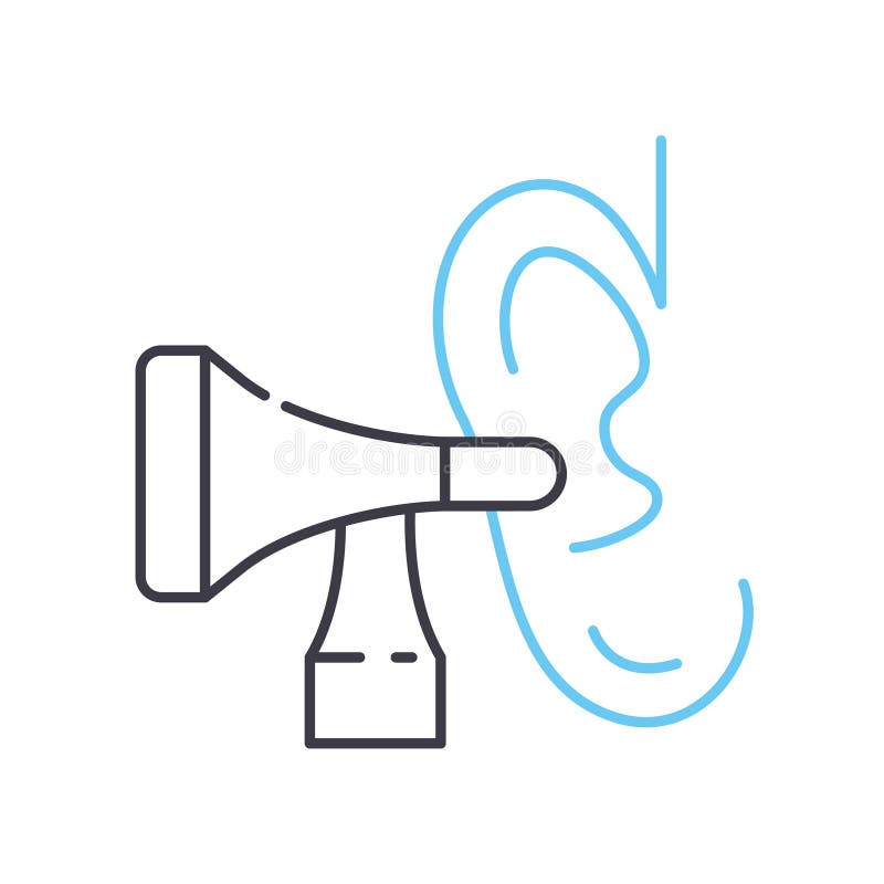 Check Ear Line Icon, Outline Symbol, Vector Illustration, Concept Sign ...