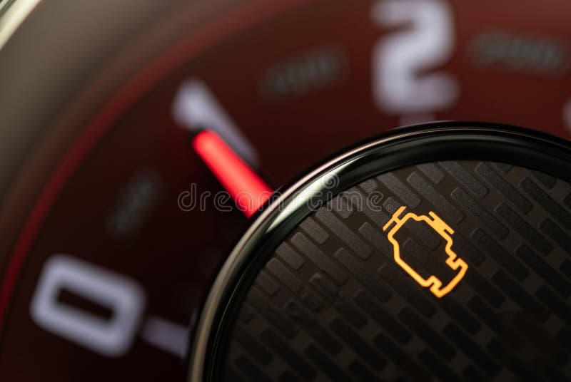 Check Engine Control Light on a Vehicle Dashboard Stock Photo - Image ...