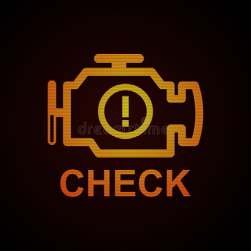 Check Engine Light Symbol When Something Goes Stock Illustration ...