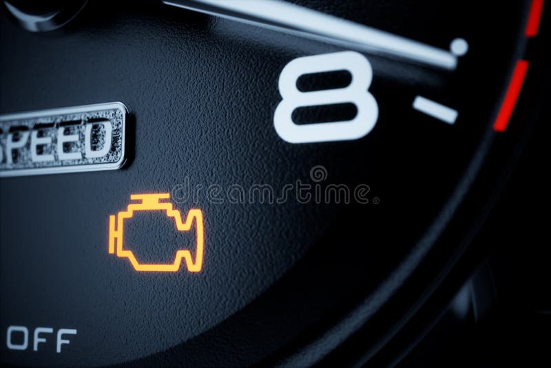 Check Engine Light Illuminated Stock Illustration - Illustration of ...