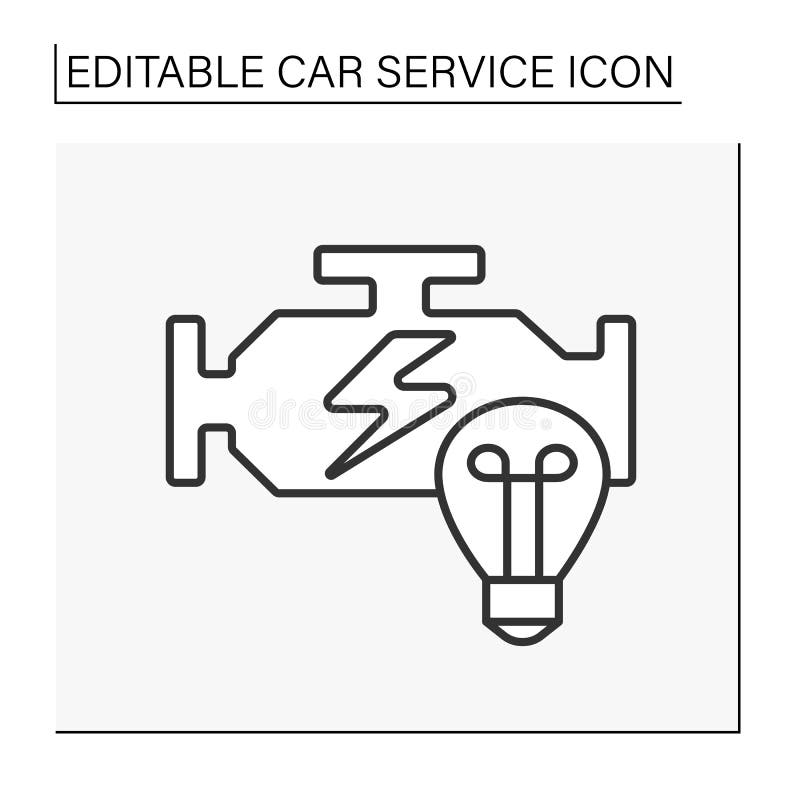 Check Engine Light Line Icon Stock Vector - Illustration of system ...