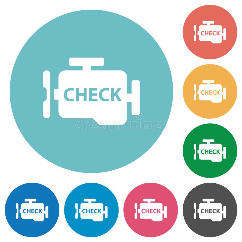 Engine Symbol Flat Icons with Outlines Stock Vector - Illustration of ...