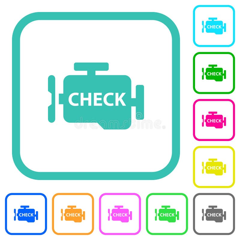 Check Engine Symbol Vivid Colored Flat Icons Stock Vector ...