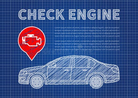 Check Engine Vector Illustration Stock Vector - Illustration of ...