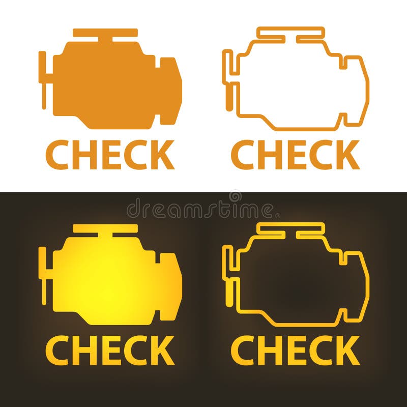 Check Engine Indicator Symbol Sign, Vector Illustration, Isolate on ...