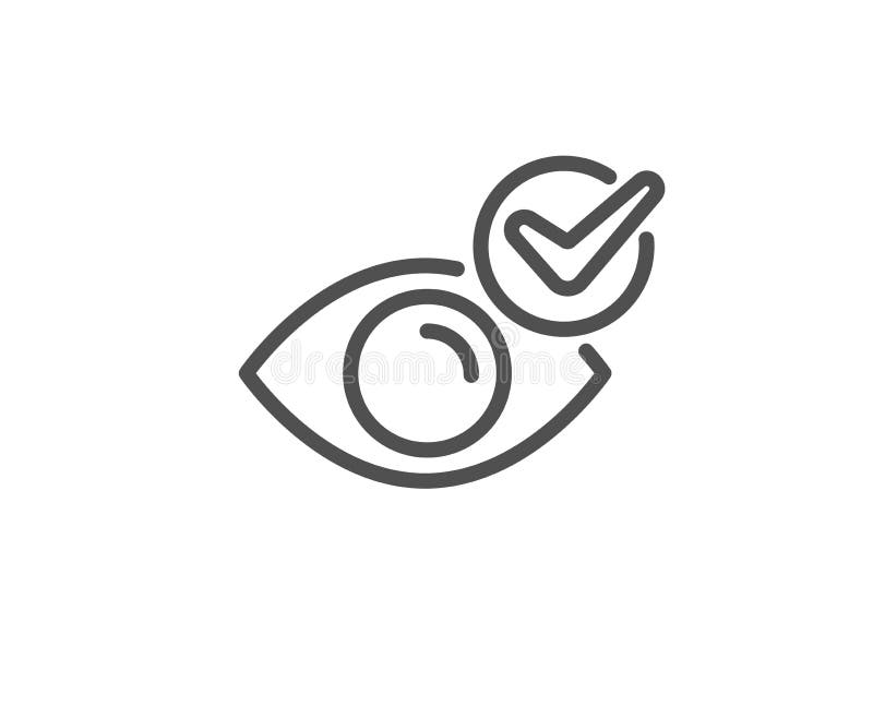 Check Eye Line Icon. Oculist Clinic Sign. Optometry Vision. Vector ...