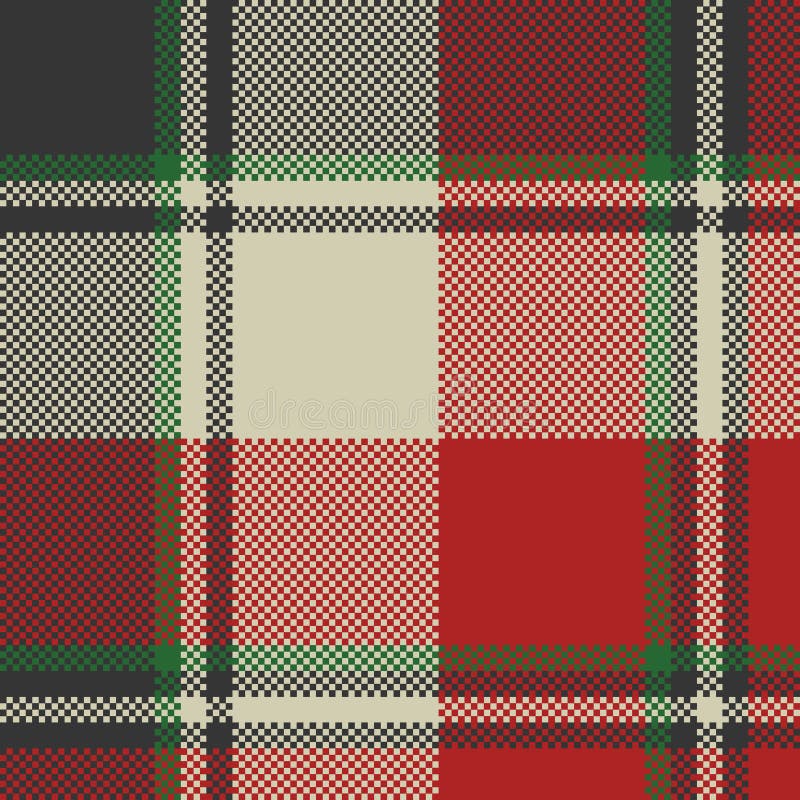 Check Fabric Texture Pixel Seamless Pattern Stock Vector - Illustration ...