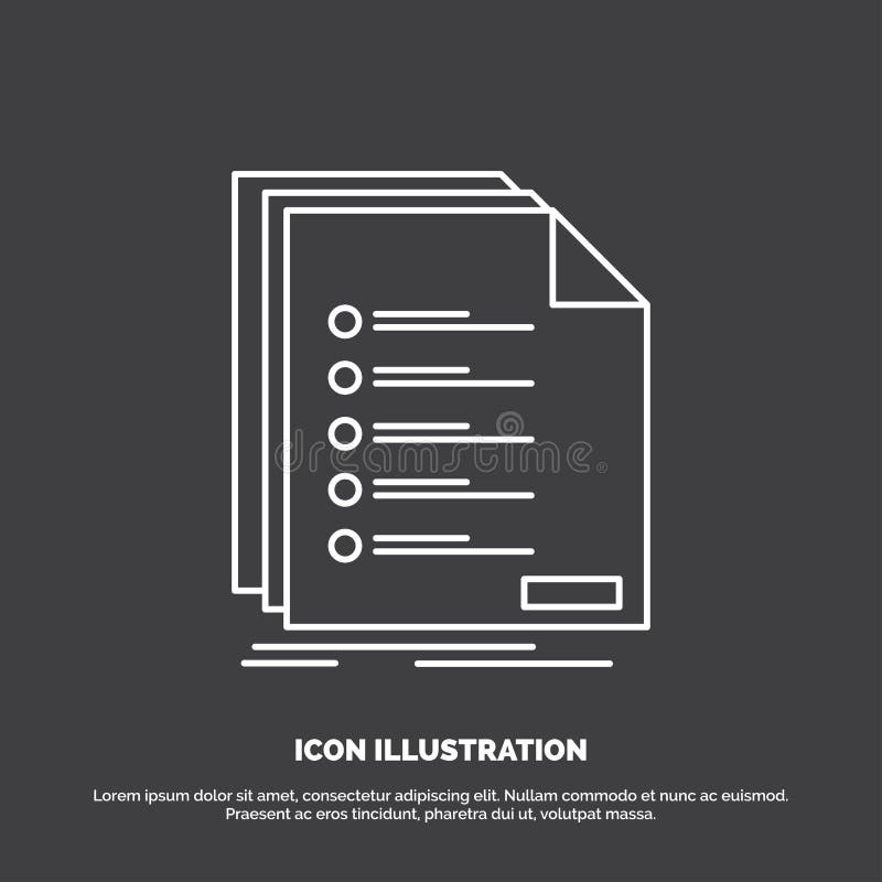 Check, Filing, List, Listing, Registration Icon. Line Vector Symbol for ...