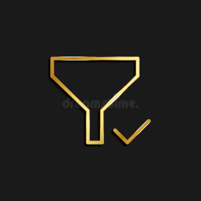 Check, Filter Gold Icon. Vector Illustration of Golden Stock ...