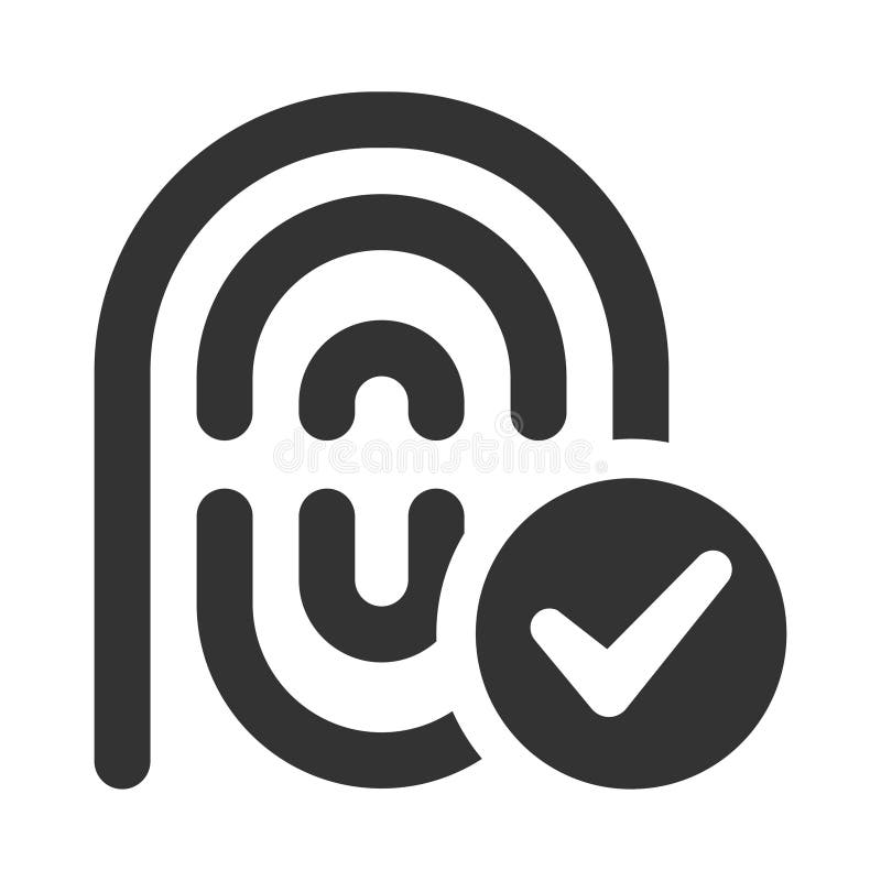 Check fingerprint icon stock vector. Illustration of scan - 274944860