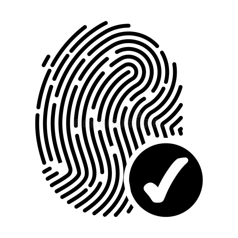 Check Fingerprint Icon stock vector. Illustration of access - 284064760