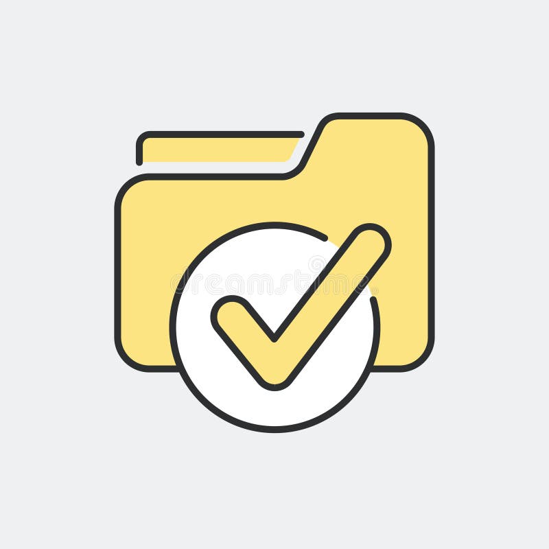 Check Folder Symbol Concept. Stock Vector - Illustration of protection ...