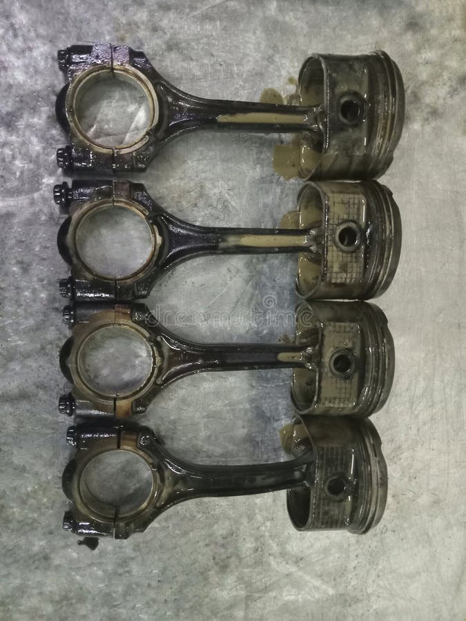 Check the Four Pistons of the Car Engine Stock Photo - Image of ...