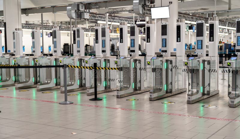 Check in Gates Empty Due To Covid19 at the Airport Stock Photo - Image ...