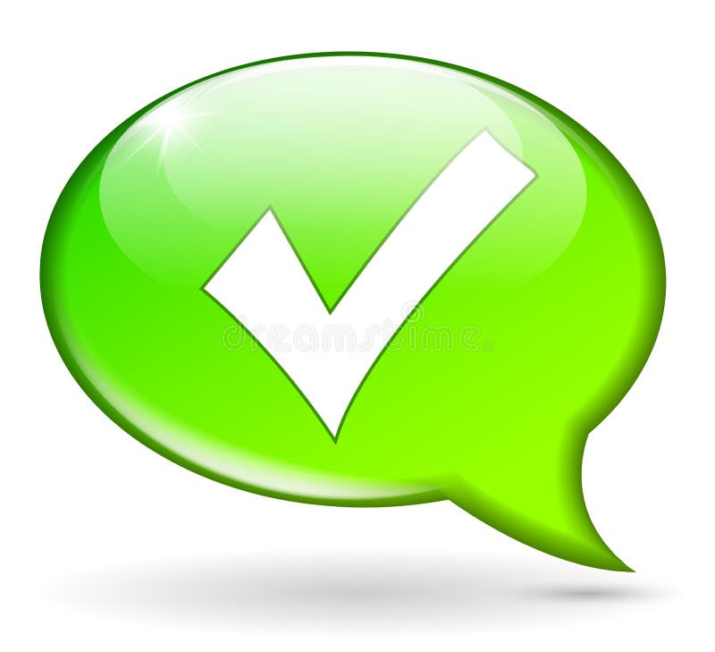 Check Mark 3-D RGB Button stock illustration. Illustration of glossy ...