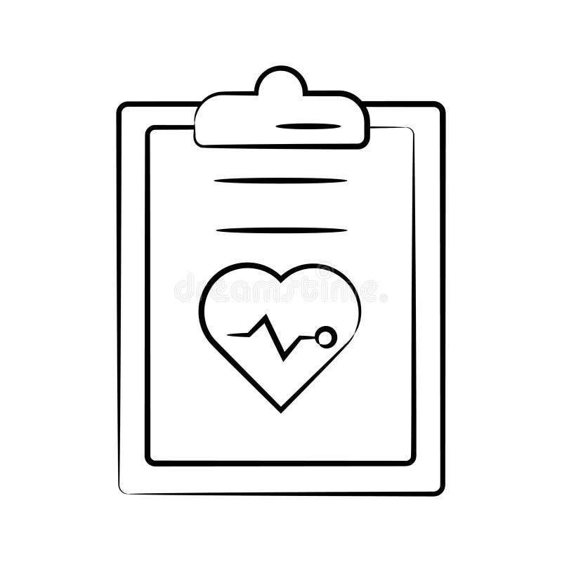 Check this Handy Hand Drawn Icon of Health Report with a Clipboard ...